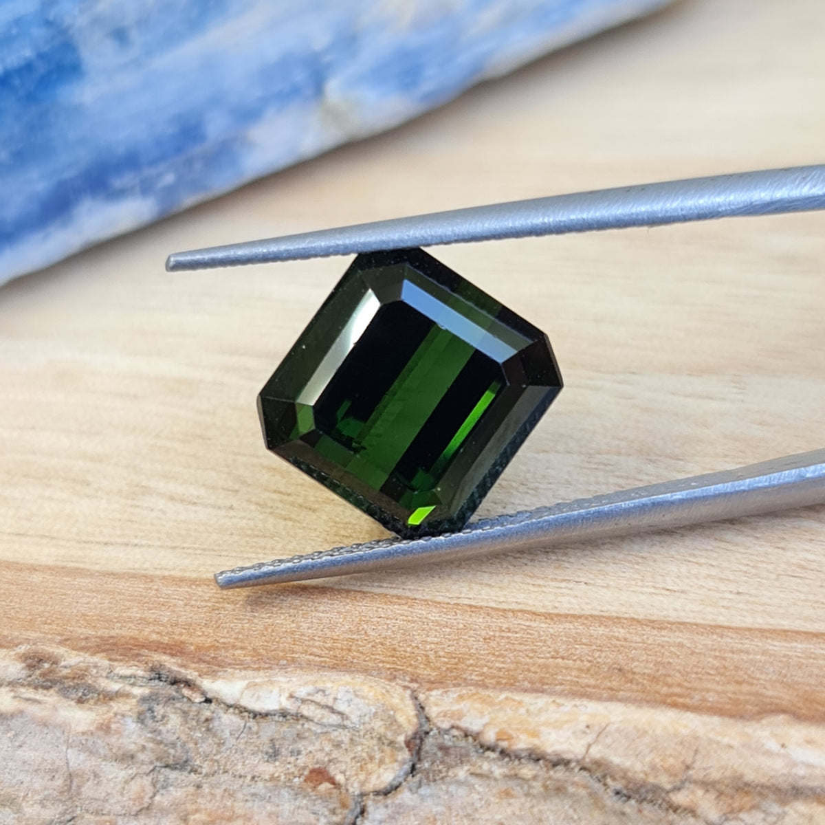 6.21ct Dark green Emerald Cut Tourmaline: Lawson Gems - Loose Gemstones