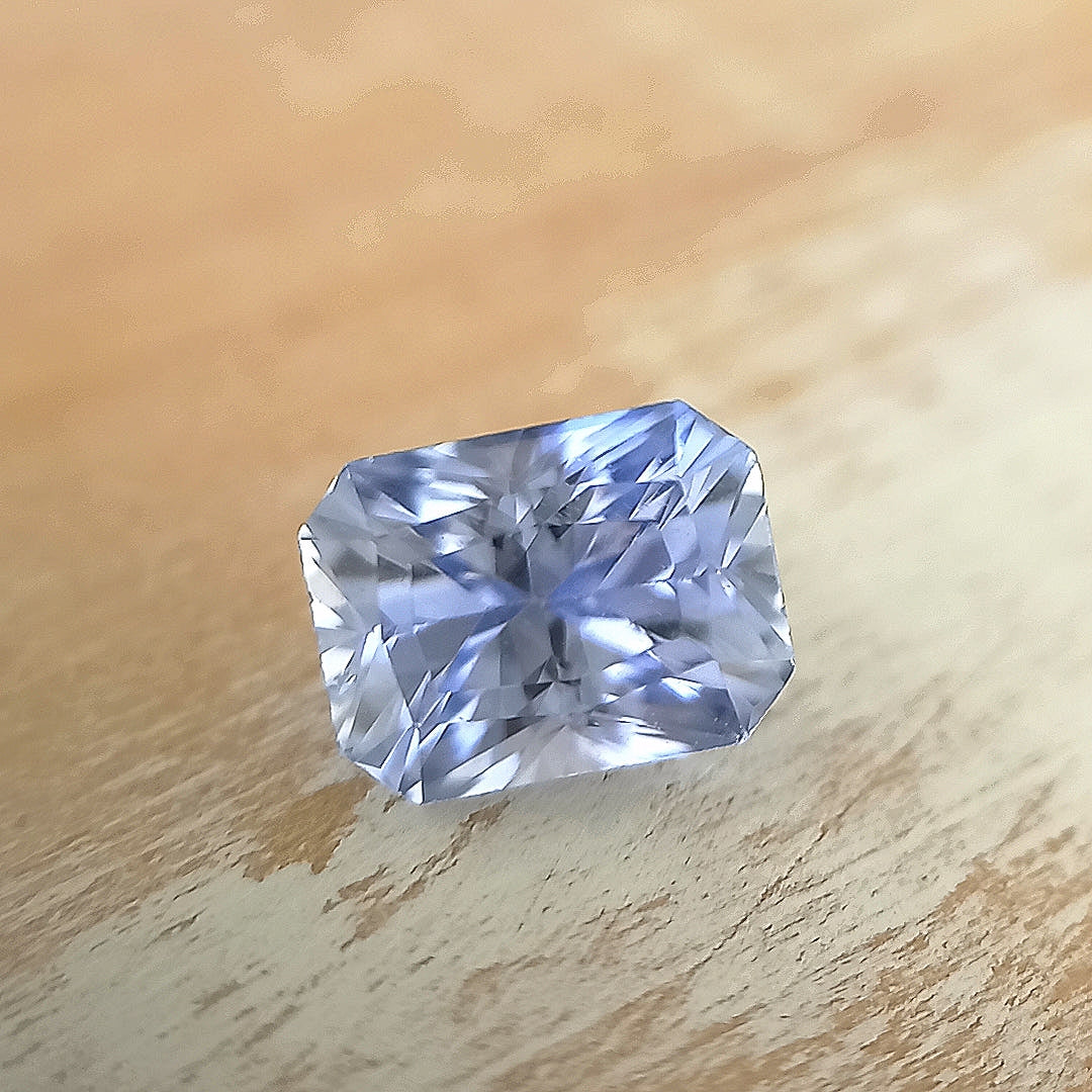 0.87ct Blue Sapphire Scissor Emerald Cut : Lawson Gems - Rough and Cut Gemstones