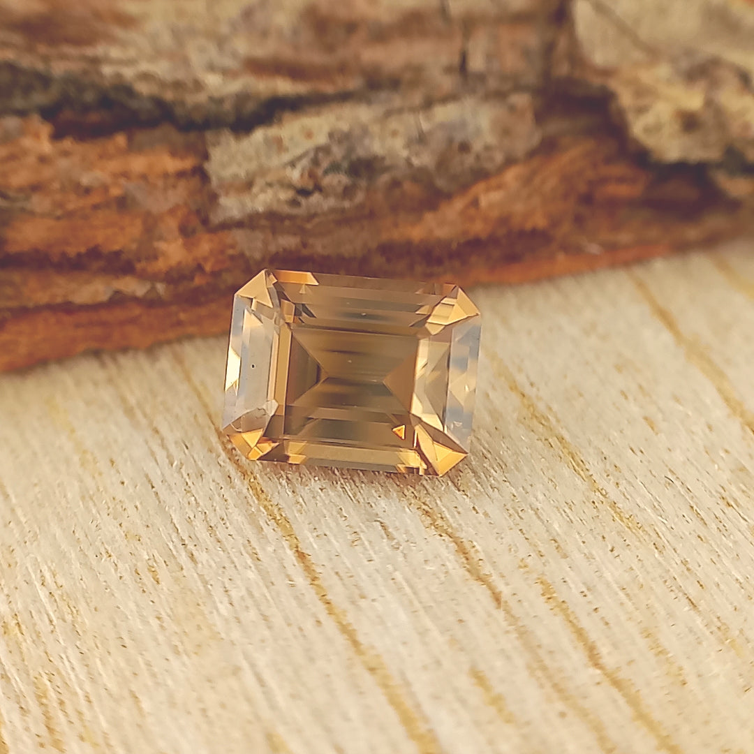 1.12ct Australian Brown Zircon Emerald Cut : Lawson Gems . Responsibly ...