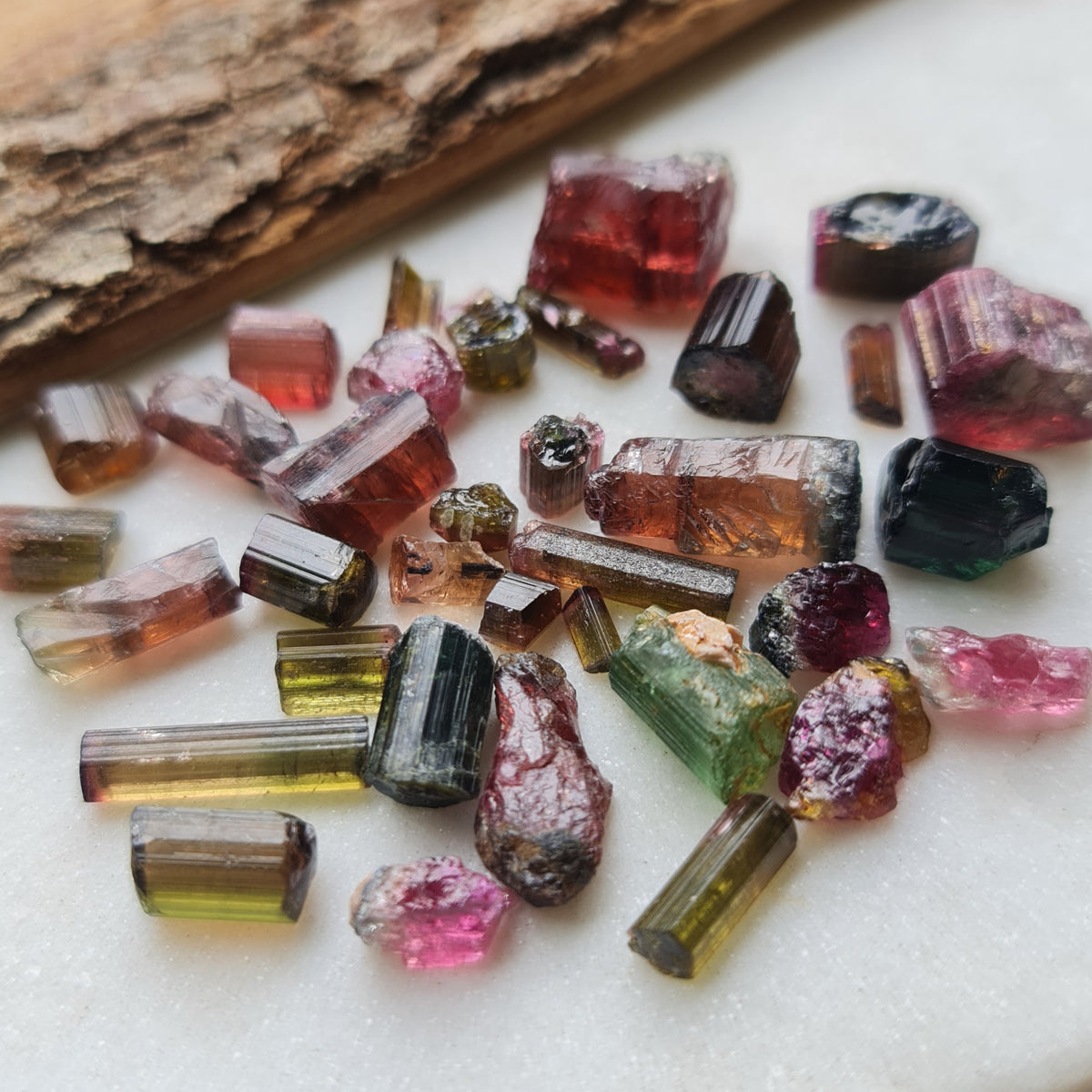 100ct+ Multi/Bi-Colour Tourmaline Rough Parcel : Lawson Gems ...