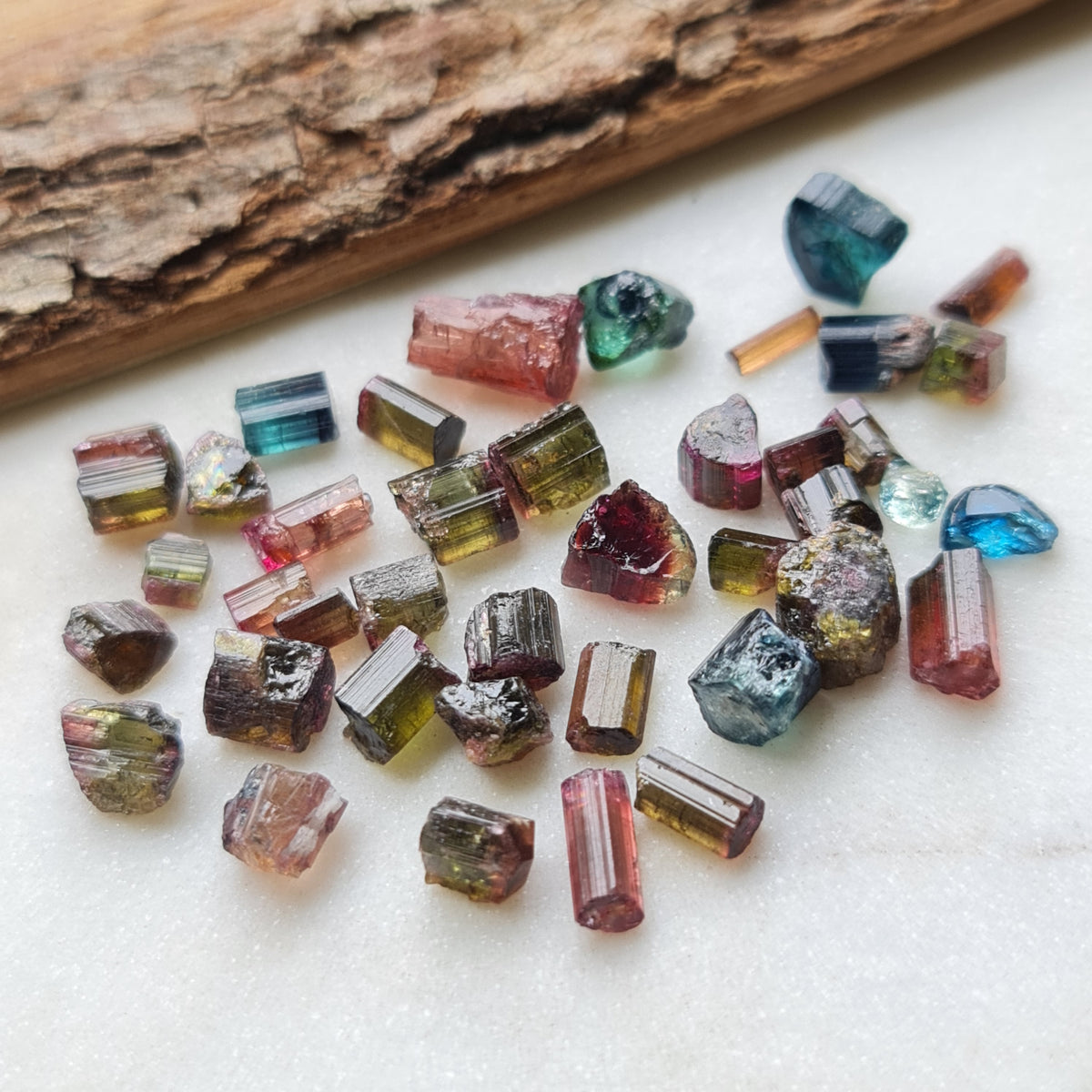 50ct+ Multi/Bi-Colour Tourmaline Rough Parcel : Lawson Gems ...