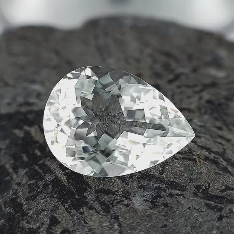 13.02ct Australian White Topaz Pear Cut : Lawson Gems - Rough and Cut ...