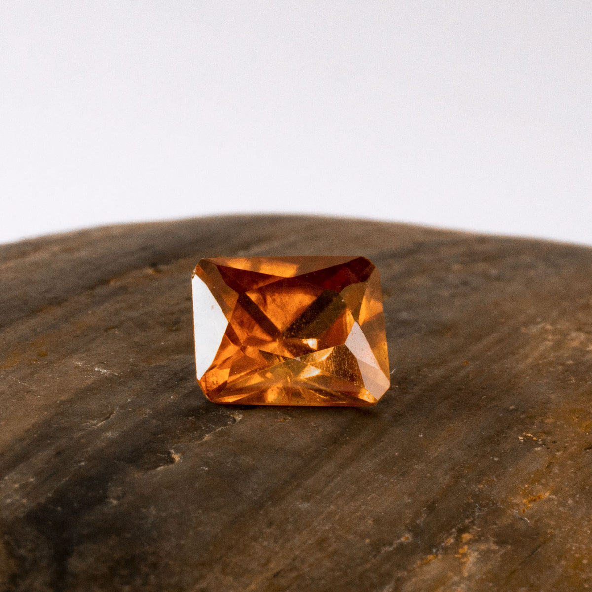 Orange Emerald Cut Zircon . Lawson Gems . Responsibly Sourced Zircon