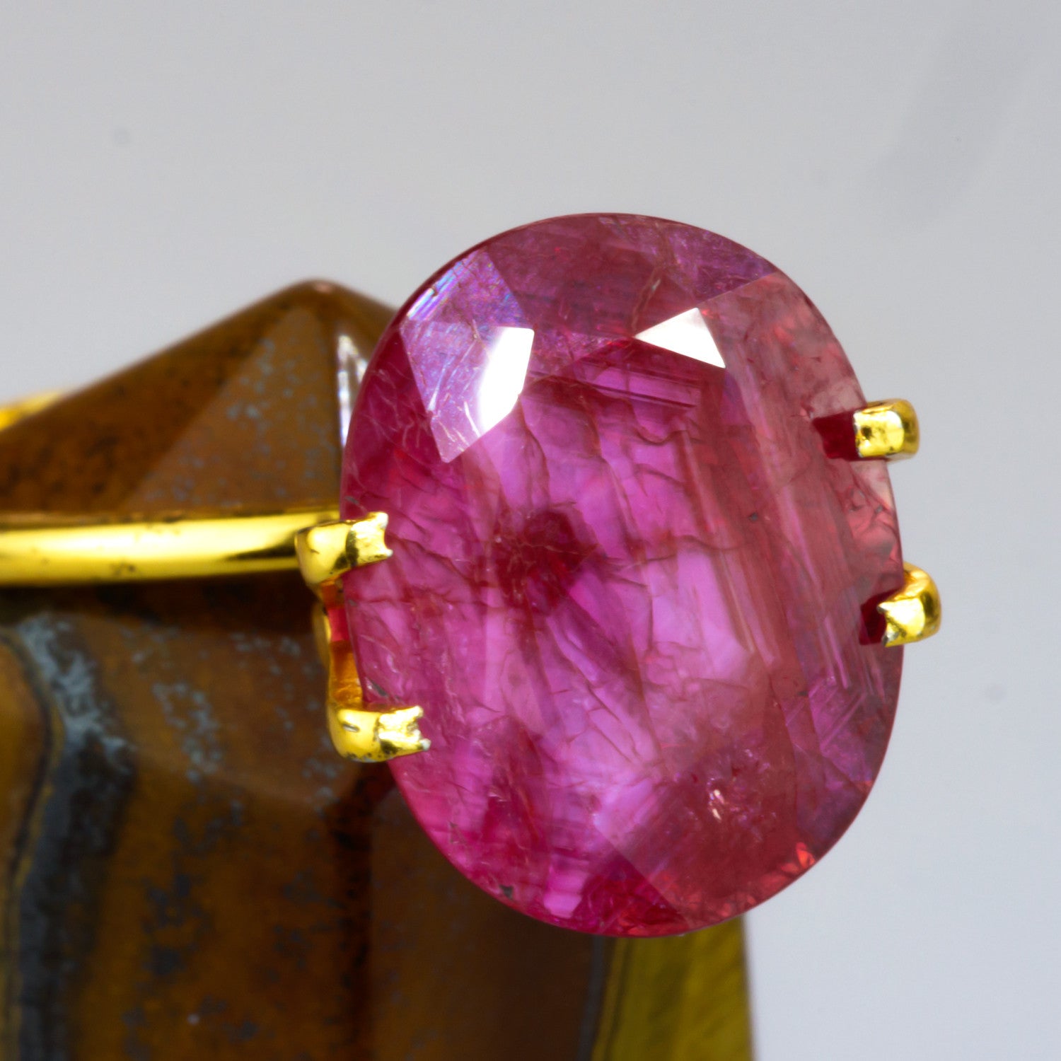 3.85ct Flat Oval Cut Ruby (with silk pattern) : Lawson Gems - Rough and ...