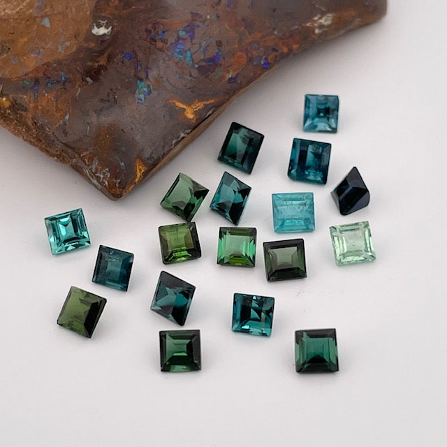 Square Cut Tourmaline Parcel : Lawson Gems - Rough and Cut Gemstones